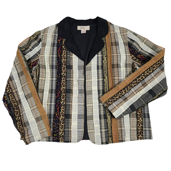 Anu | Jackets & Coats | Anu Art To Wear Jacket Mixed Media Embroidered ...